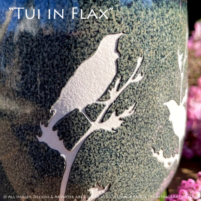Tui In Flax Limited Edition Sandcarved Stoneware Glazed Snug Mug ...