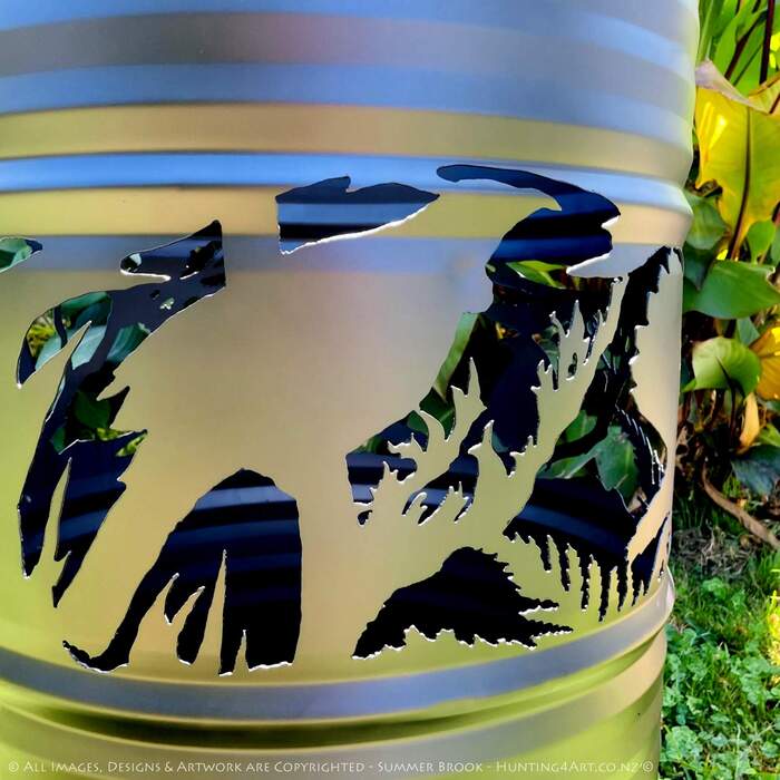 NZ Native Birds Upcycled Steel Art Brazier from Hunting4Art NZ