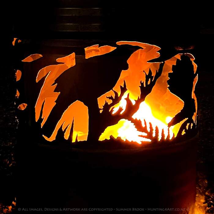 NZ Native Birds Upcycled Steel Art Brazier from Hunting4Art NZ